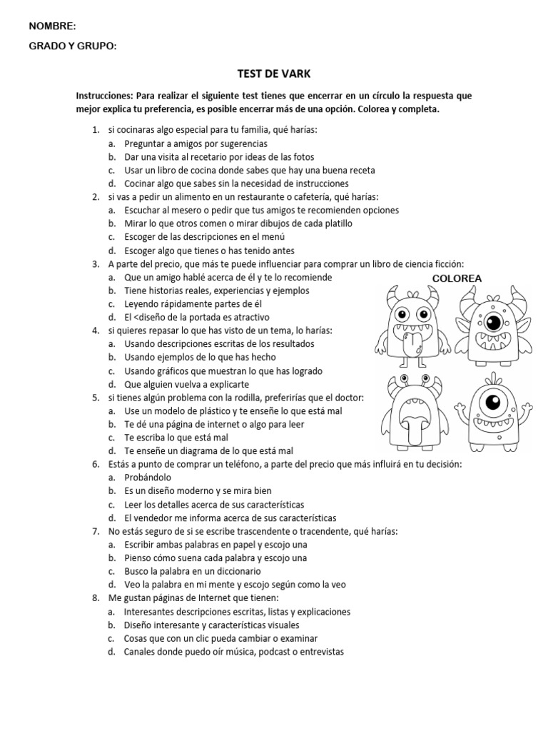 Test de Vark Nuevo | PDF