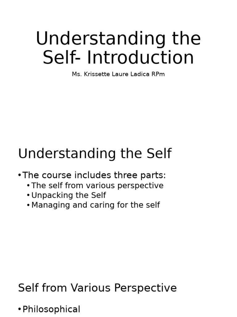 Understanding the Self Introduction | PDF