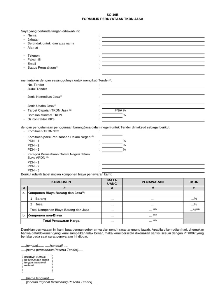 Form SC-19B Dan SC-20B PTK007 Rev05 | PDF