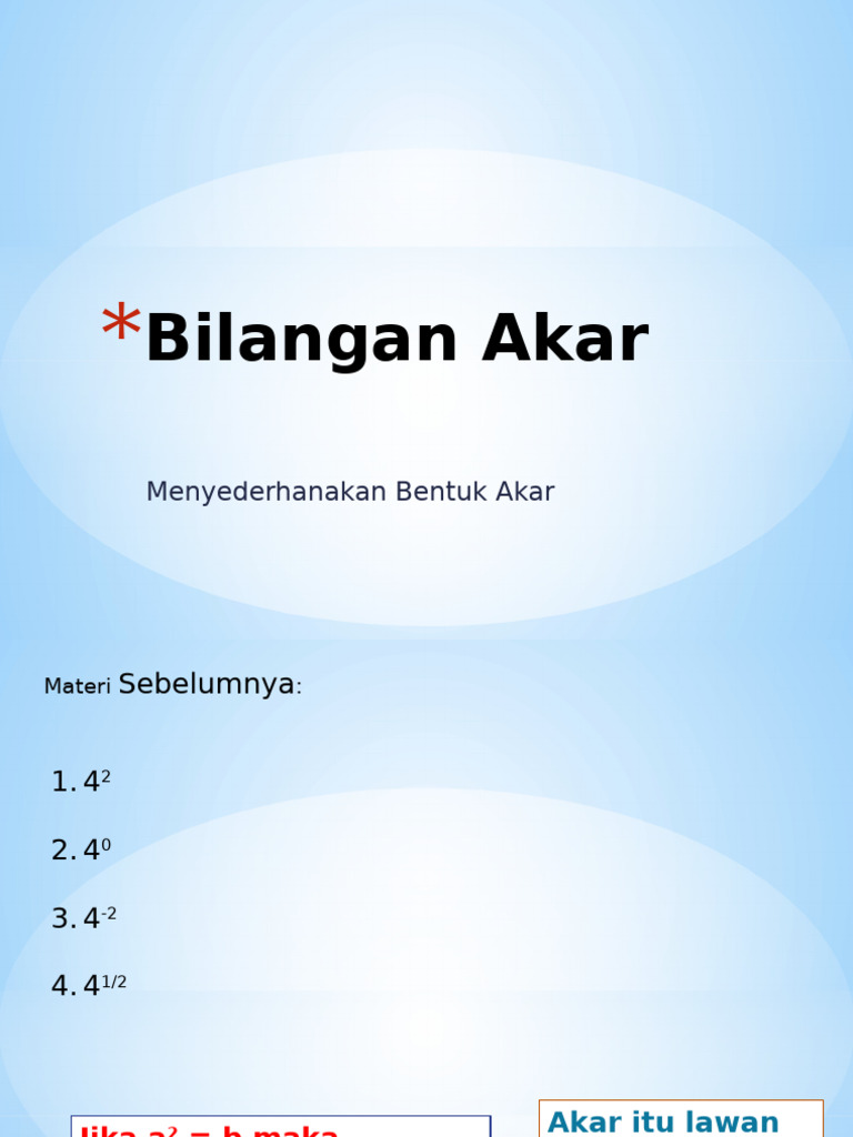 Bilangan Bentuk Akar | PDF