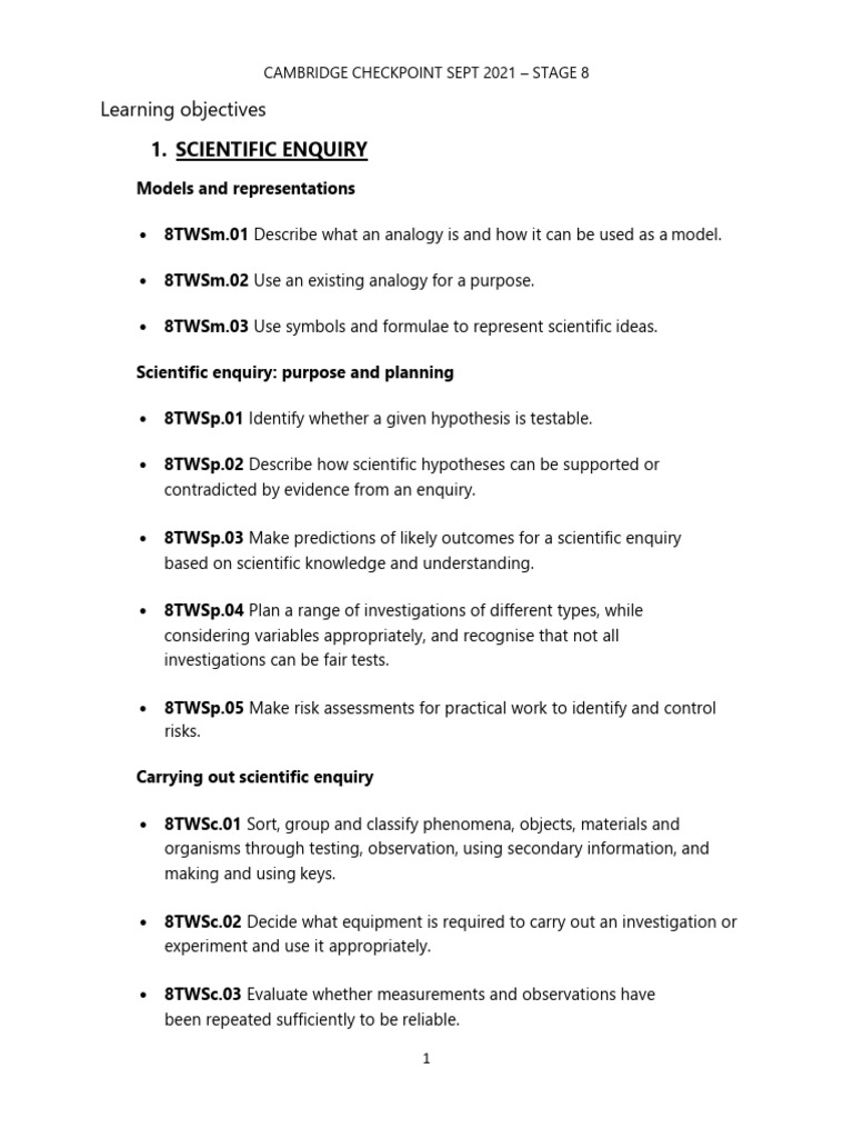 Checkpoint Syllabus Grade 8 | PDF