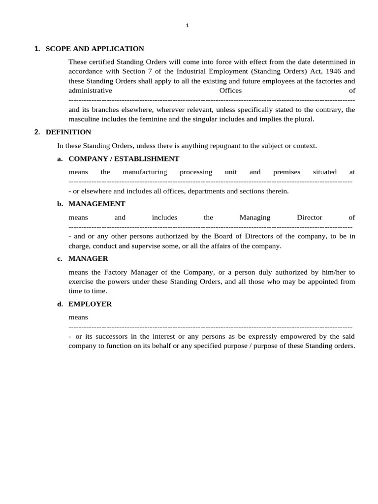 Standing Orders Draft English | PDF