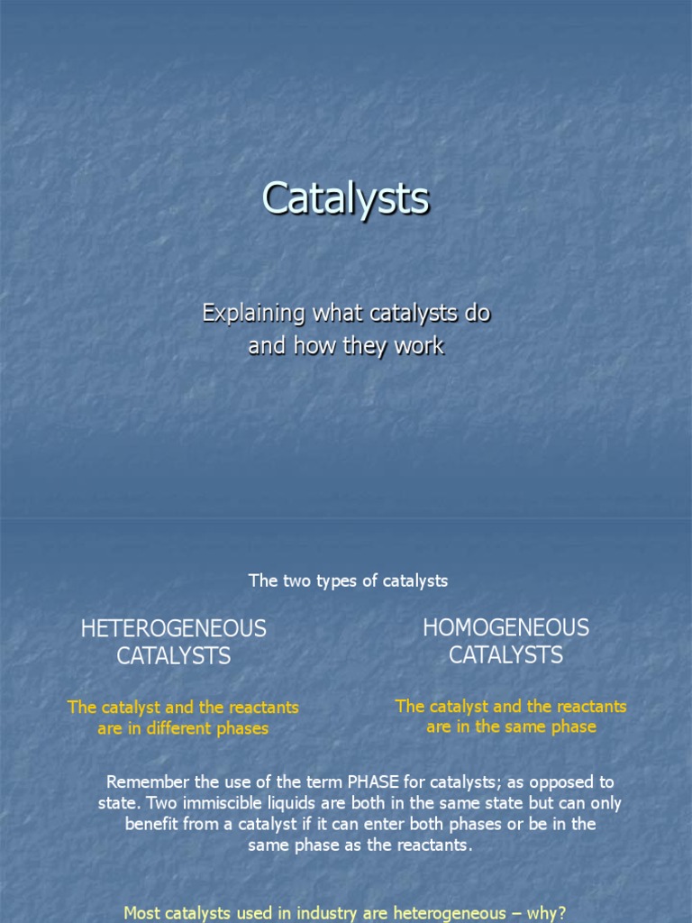 Catalysts: Explaining What Catalysts Do and How They Work | PDF ...