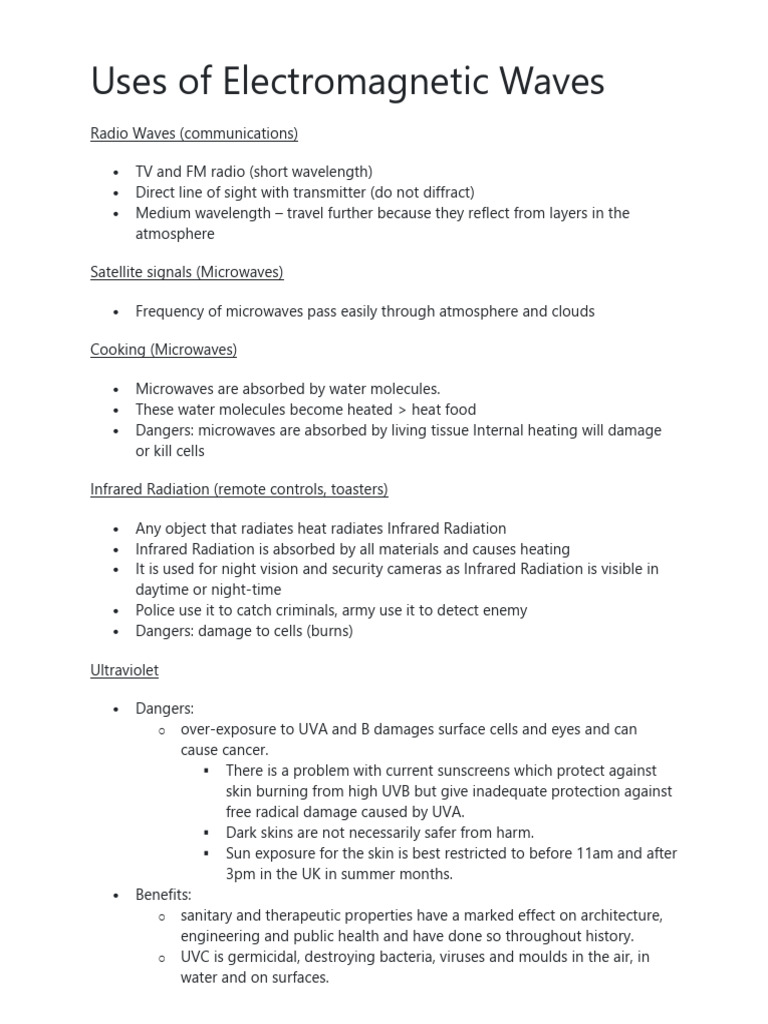 Uses of Electromagnetic Waves | PDF