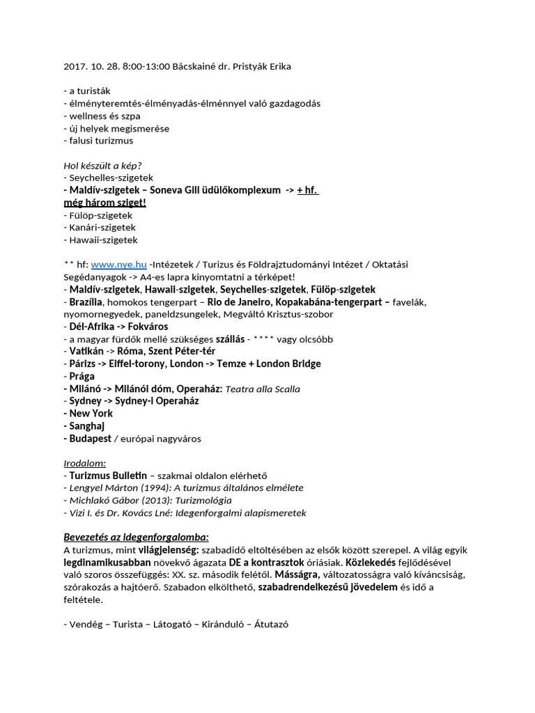 Turizmus Alapelvek | PDF