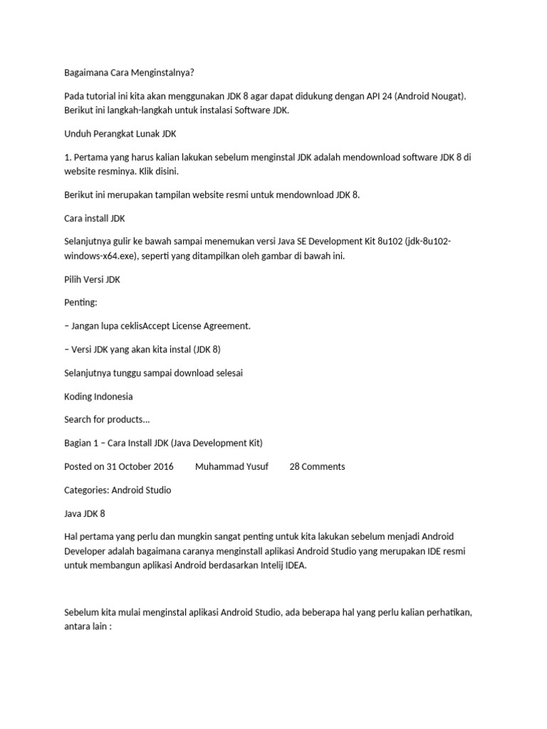 Cara Menginstal JDK | PDF
