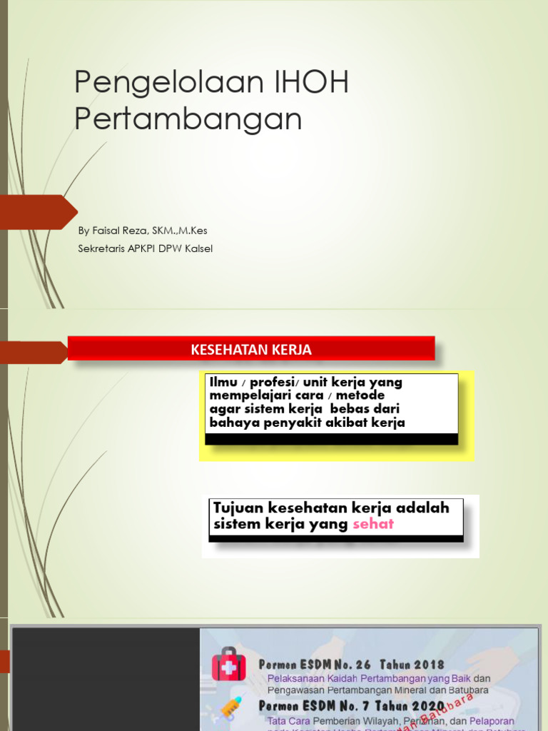 Pengelolaan IHOH Pertambangan | PDF