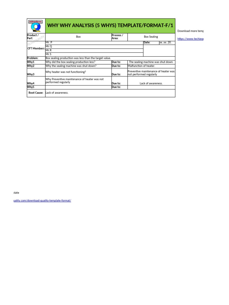 Why Why Analysis Format | PDF