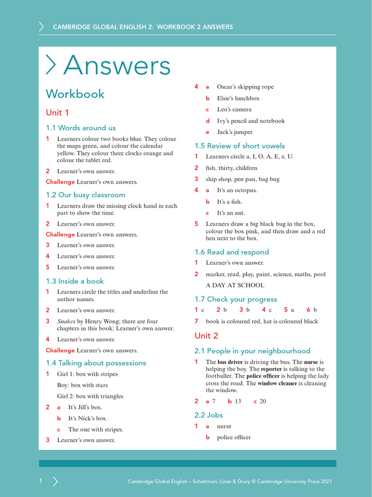 GE 2 Workbook Answers | PDF