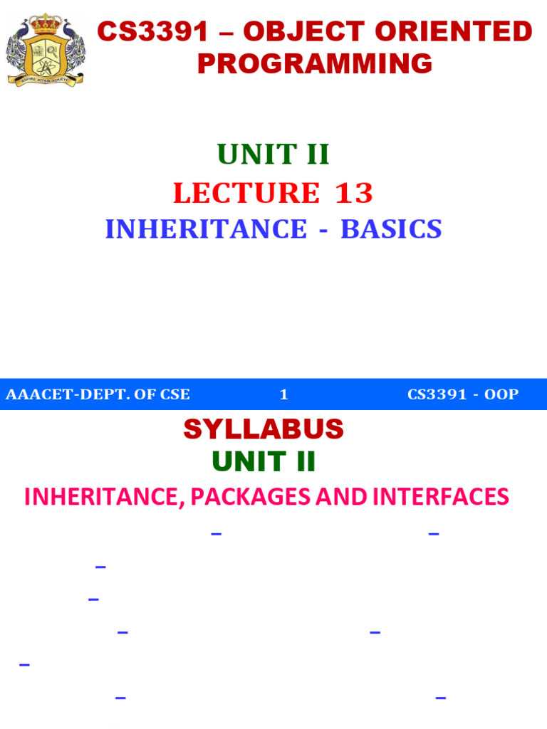 L13_Inheritance - Basics | PDF L13_Inheritance - Basics | PDF