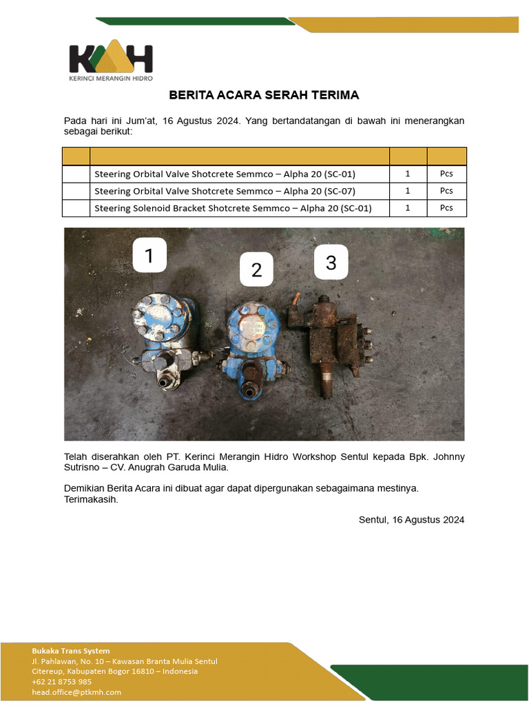 Material Hand Over | PDF