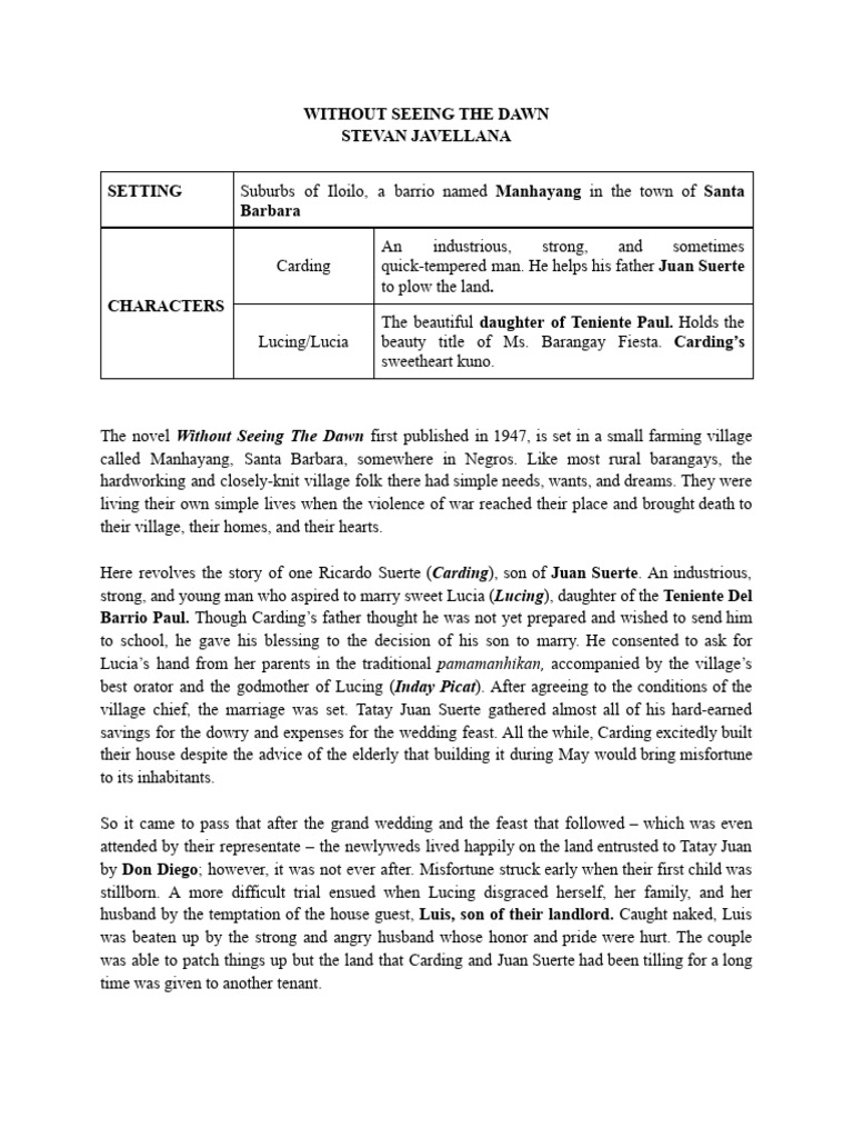 LE5 - M1T4 Without Seeing The Dawn 1 | PDF