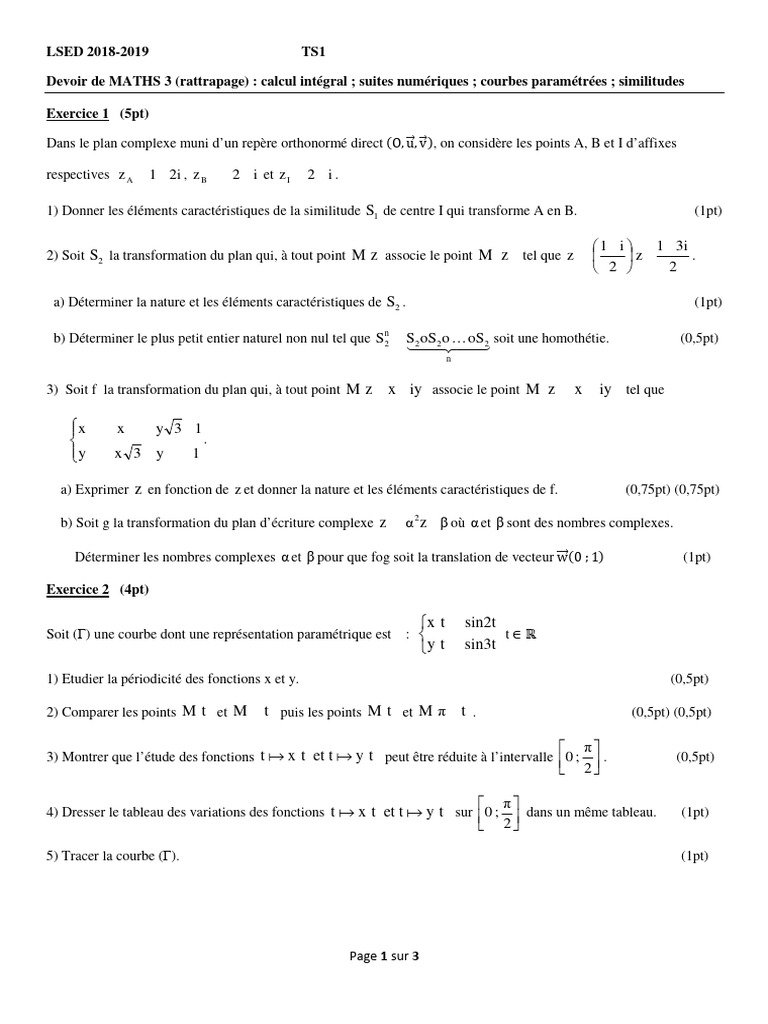 LSED 2018-2019-TS1-D3-rattrapage | PDF