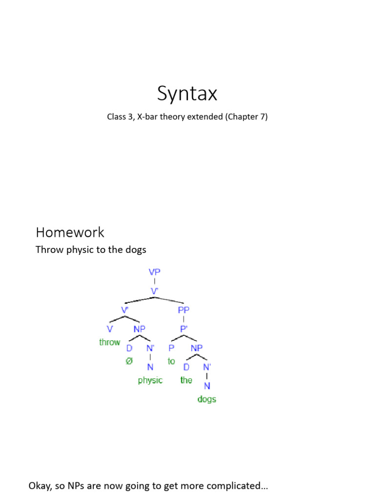 UNED-Syntax Class 3 2022 | PDF