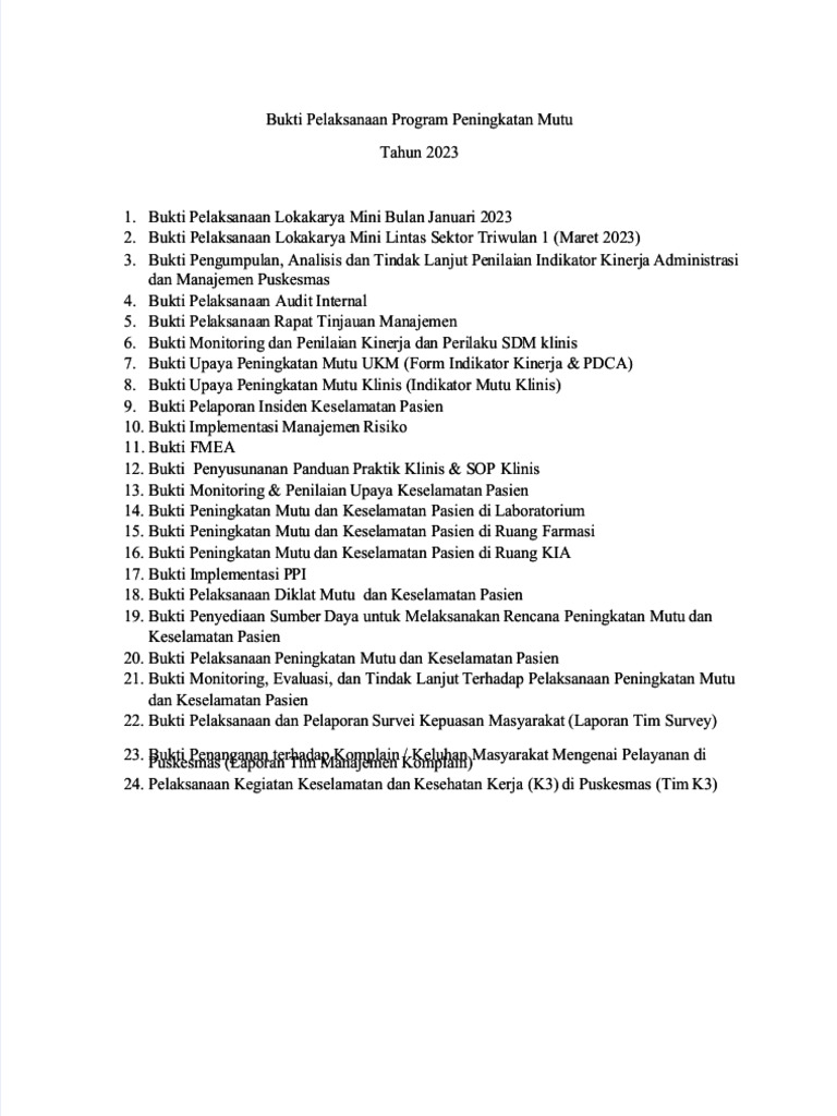 PDF 511b Bukti Pelaksanaan Program Peningkatan Mutu Compress | PDF