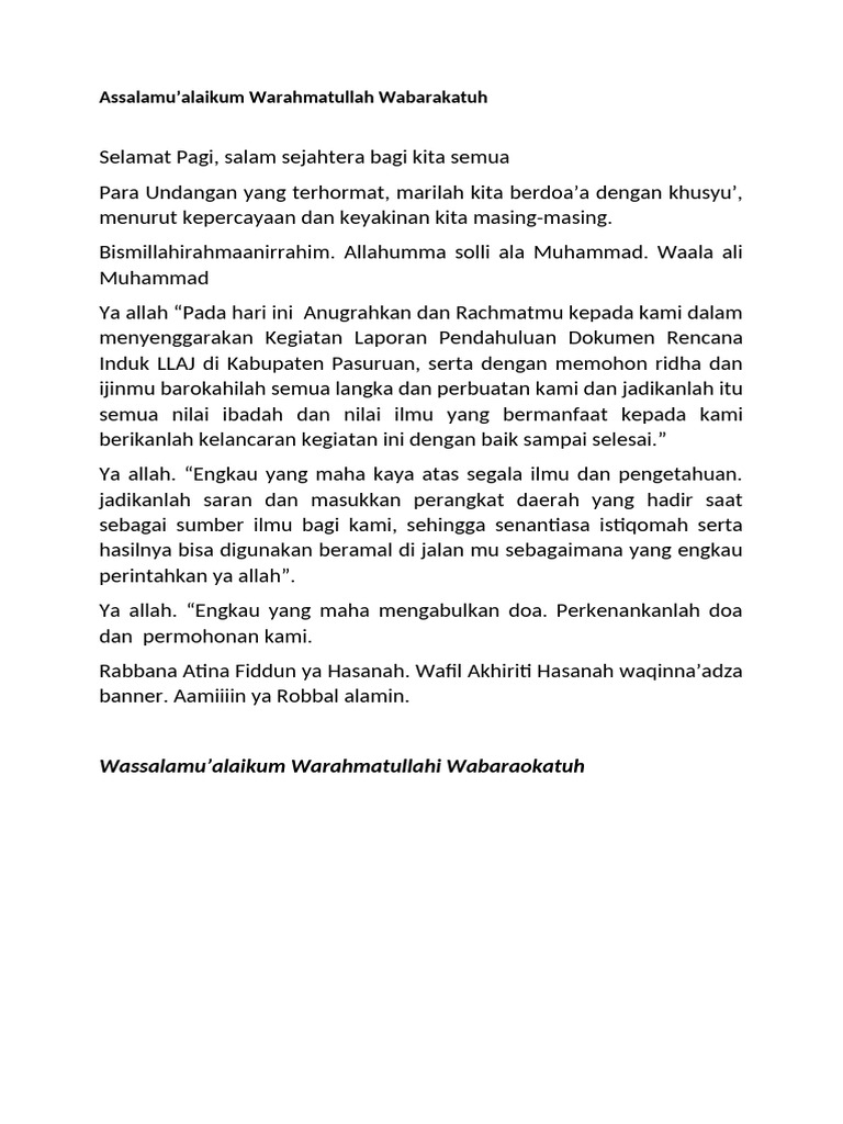 Pembacaan Doa | PDF