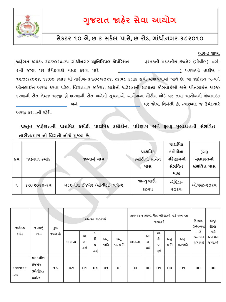 GPSC 202425 30 | PDF