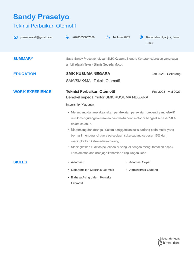 Sandy Prasetyo CV | PDF