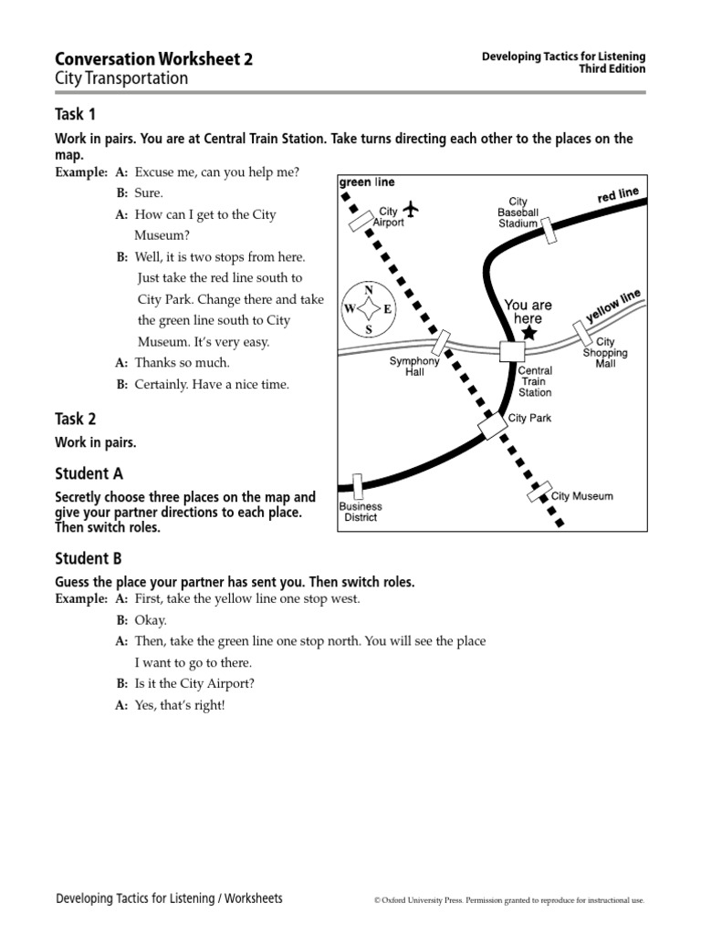 TFL Worksheet Developing Conversation Unit2 | PDF