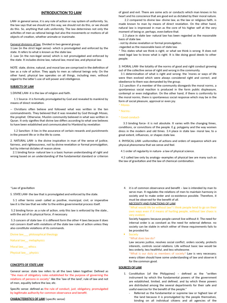 Introduction To Law | PDF