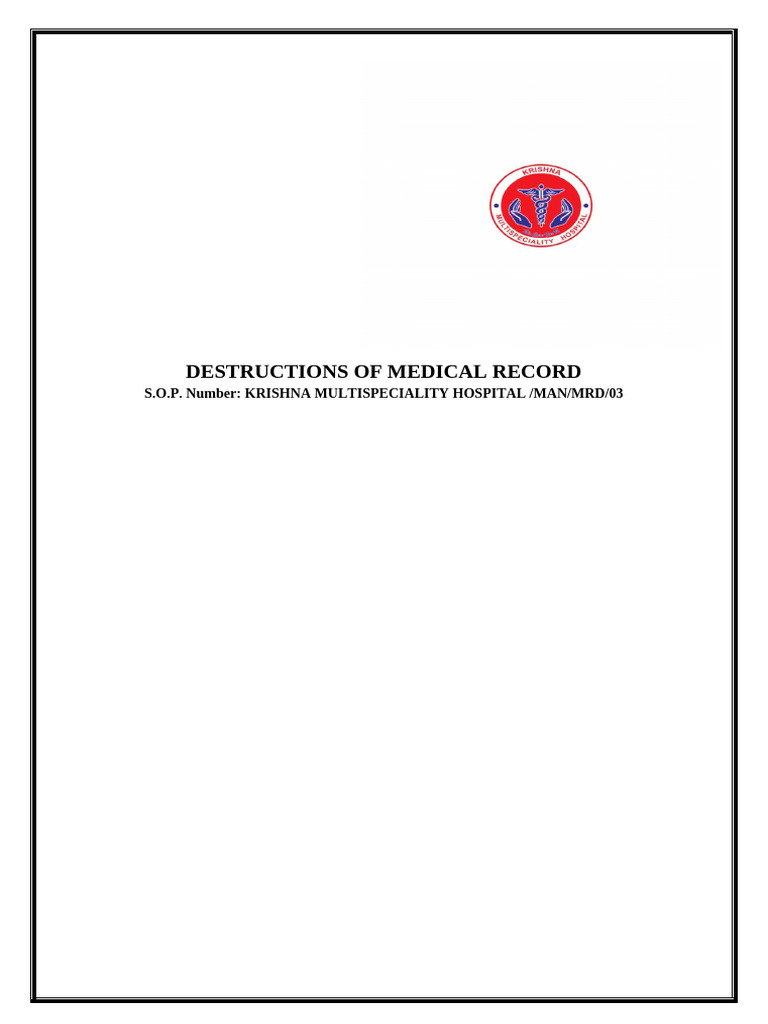 16 Destructions of Medical Record | PDF