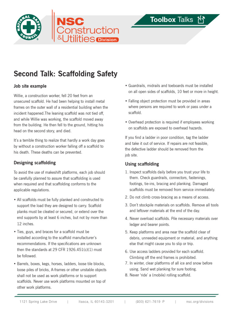 Scaffolding Safety | PDF