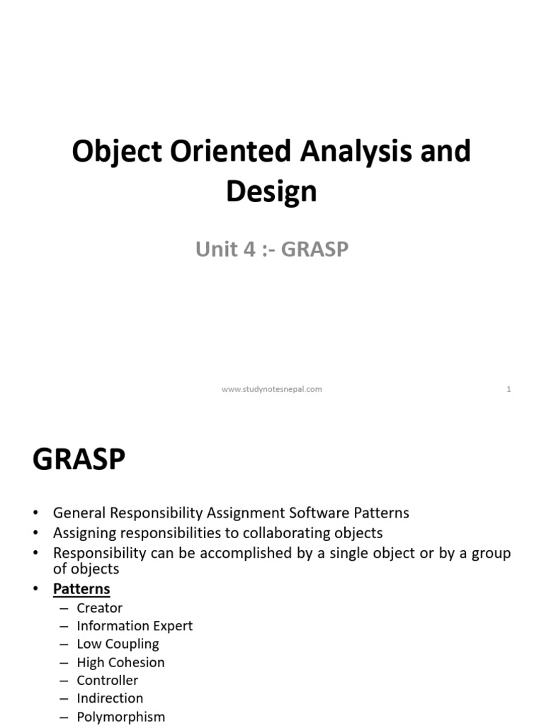 OOAD Unit4 GRASP | PDF