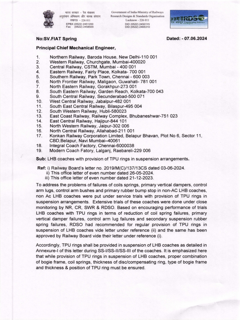 SV FIAT Spring Dated 07 06 2024 - Provision of TPU Rings | PDF