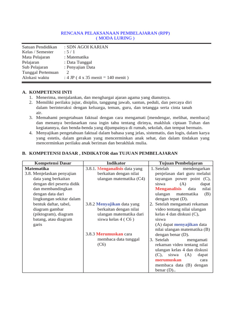 7 RPP Matematika Kurikulum Merdeka | PDF