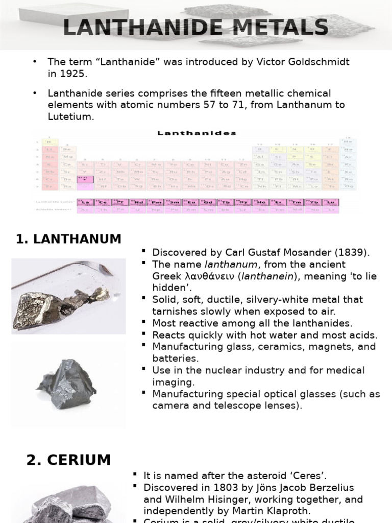 Lanthanide Metals | PDF