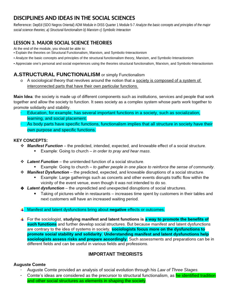 Major Social Science Theories | PDF