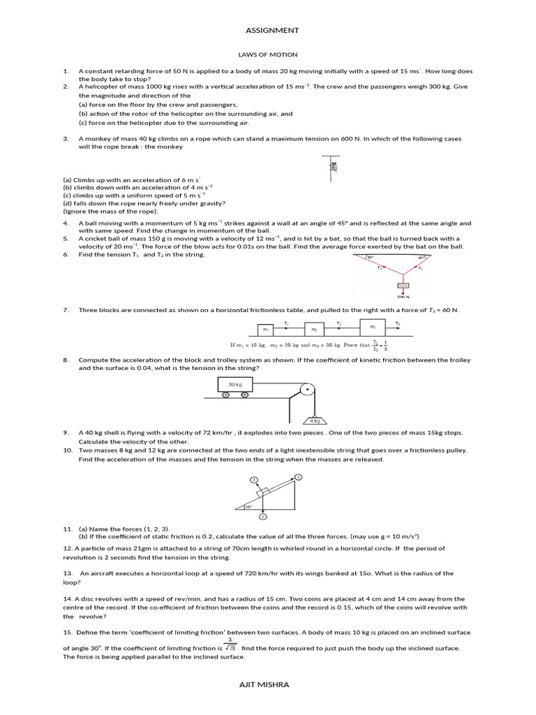 Ch 5 Laws of Motion - Self | PDF