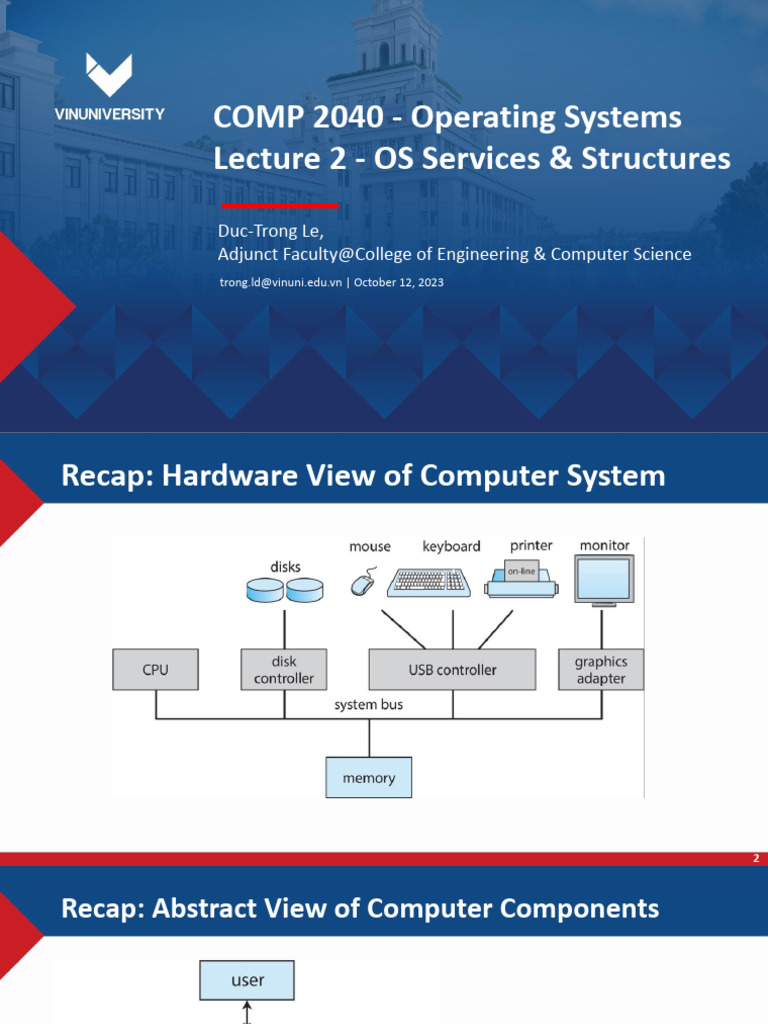 Lecture 2 - Operating System Services & Structures | PDF Lecture 2 - Operating System Services & Structures | PDF