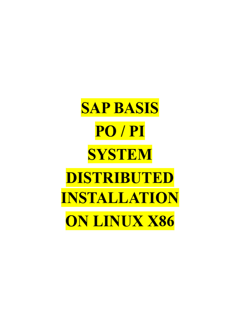 Sap Basis Sytem Po Pi Installation | PDF