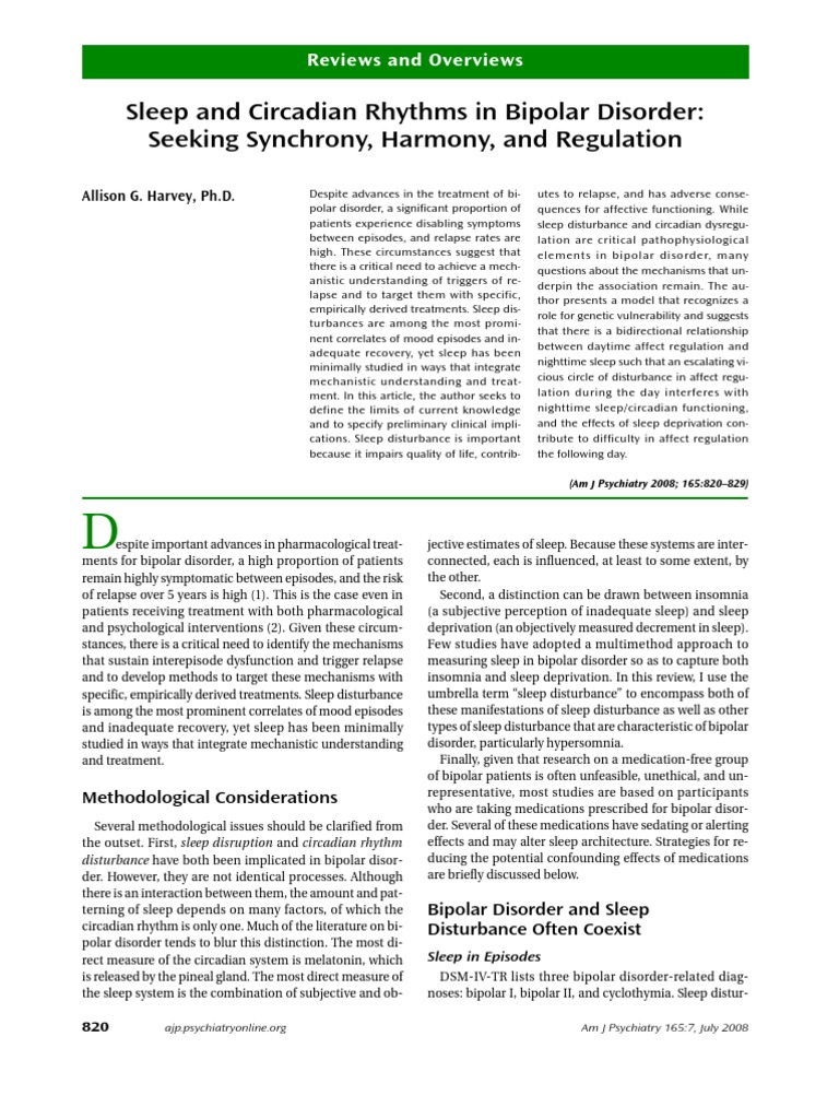 Bipolar and Sleep | PDF | Sleep | Bipolar Disorder