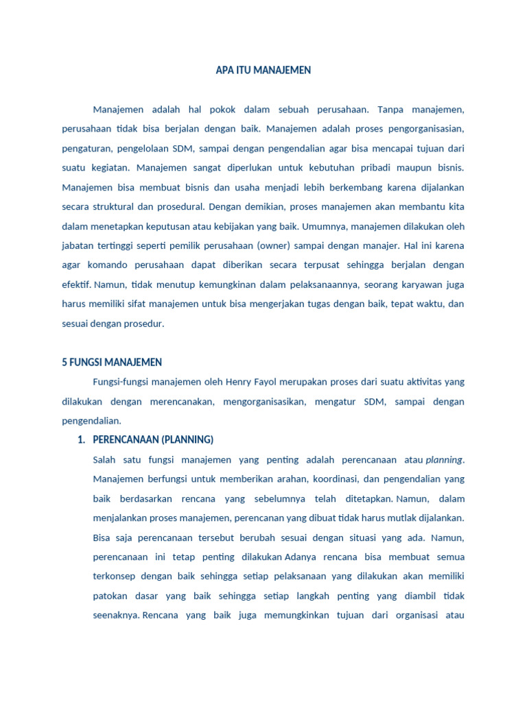 Apa Itu Manajemen | PDF