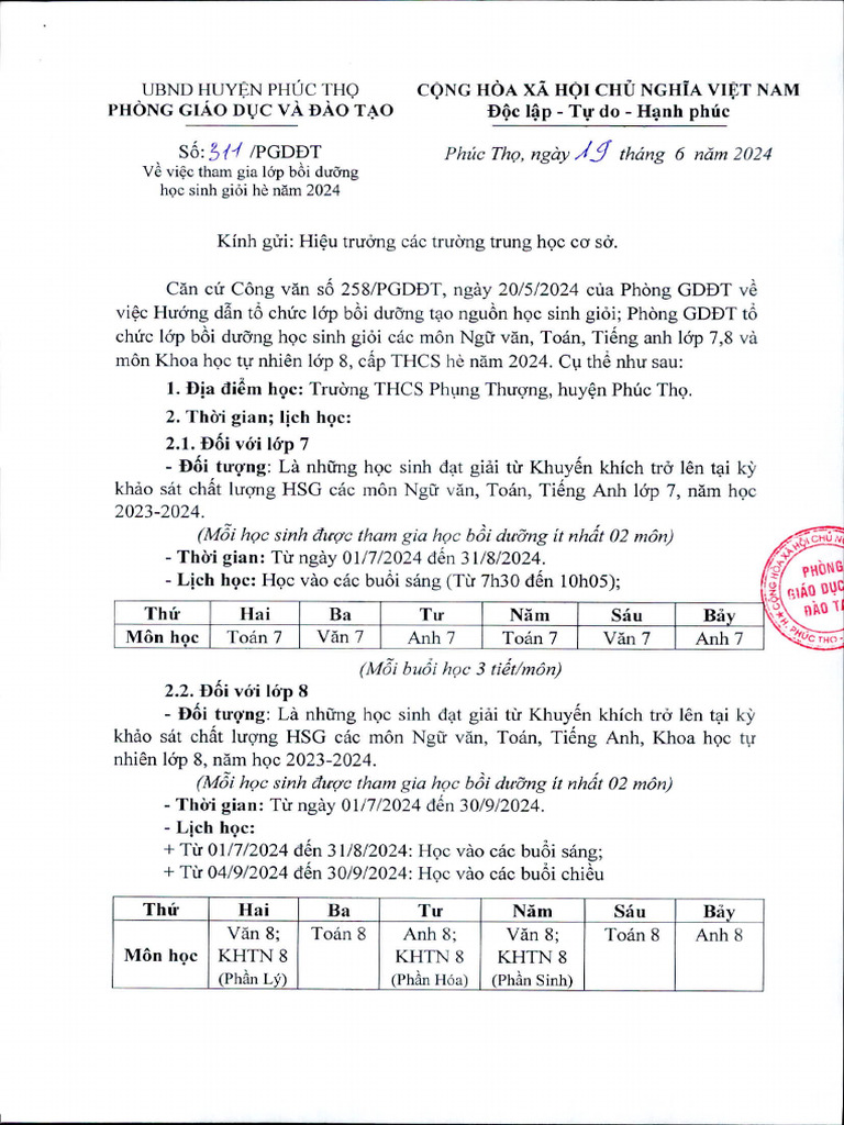 Tham Gia L P BD HSG Hè 2024 | PDF