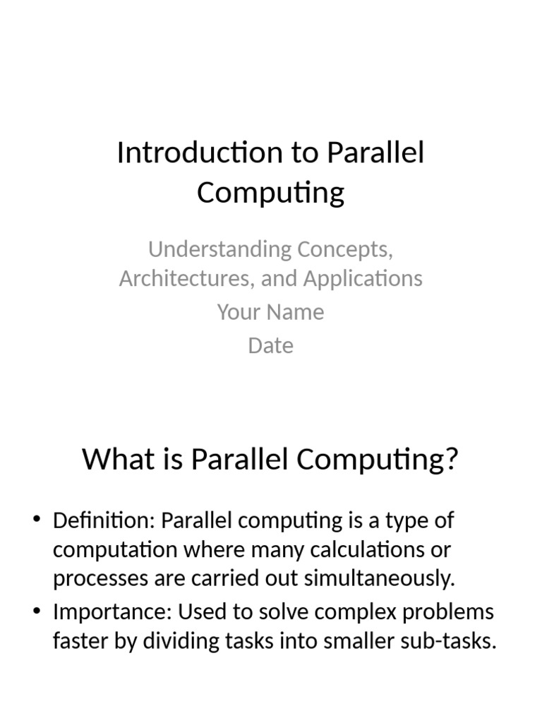 Parallel Computing PT | PDF
