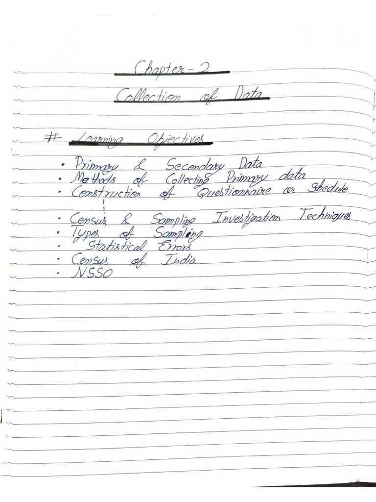 Collection of Data, Class 11, Statistics | PDF