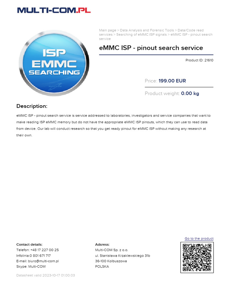 Emmc Isp Pinout Search Service en | PDF