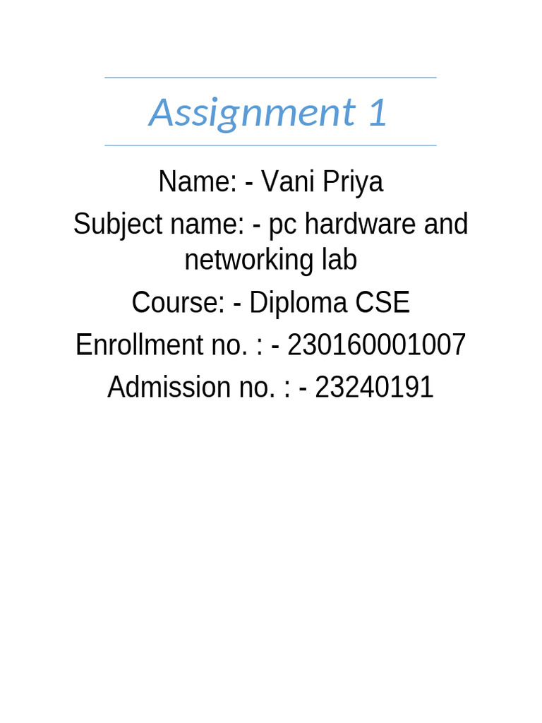 Assignment 1 | PDF