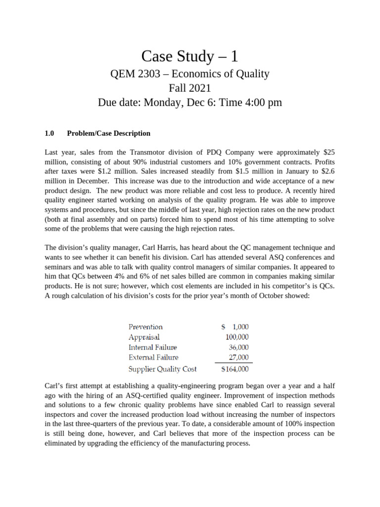 Case Study Example -1 | PDF