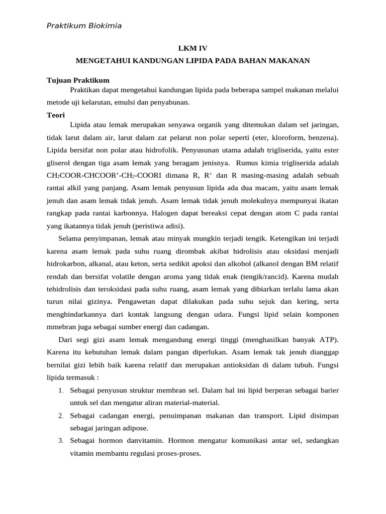 LKM IV Biokimia | PDF