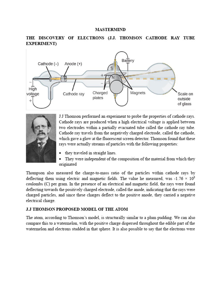 Lesson 2 - THE DISCOVERY OF ELECTRONS | PDF