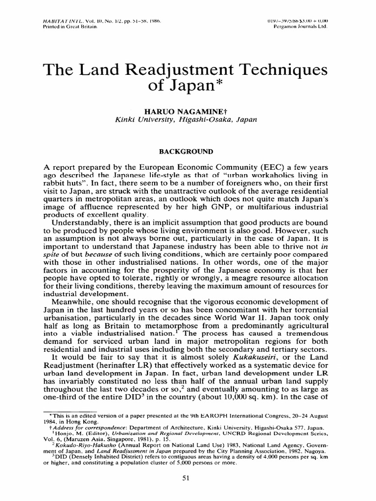 The Land Readjustment Techniques | PDF