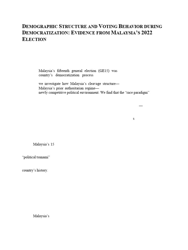 Demographic Structure and Voting Behavior | PDF
