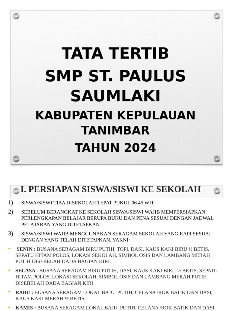 Revisi Tata Tertib Spalsa 2024 | PDF