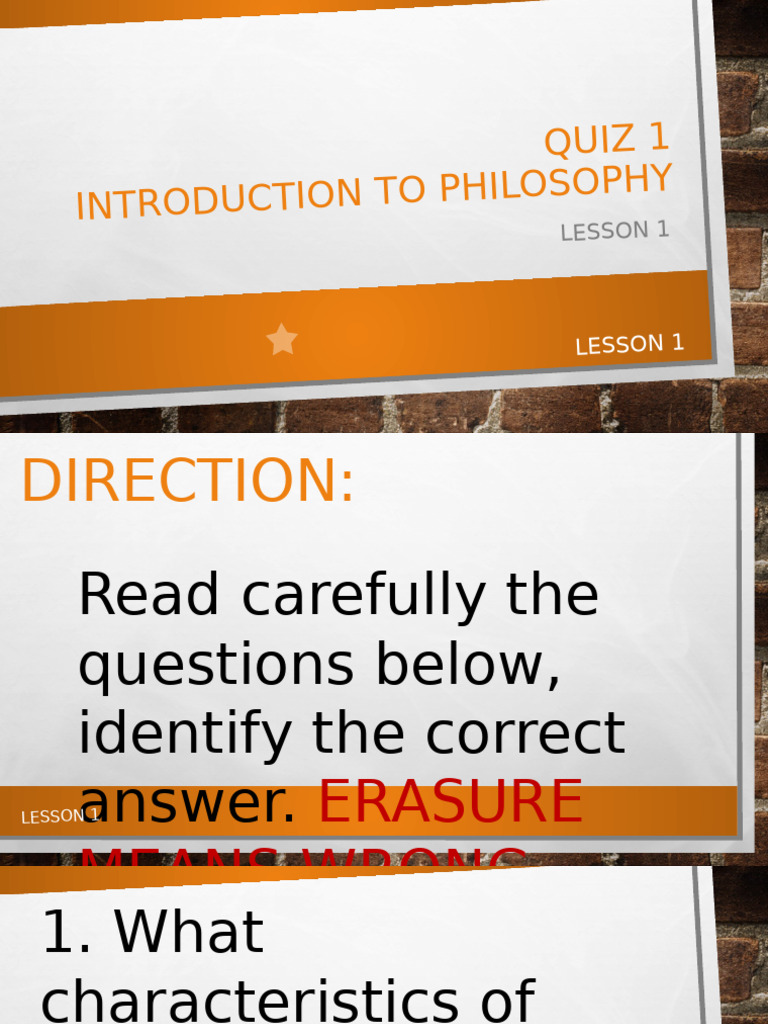 Quiz 1 - LESSON 1 | PDF | Self-Improvement