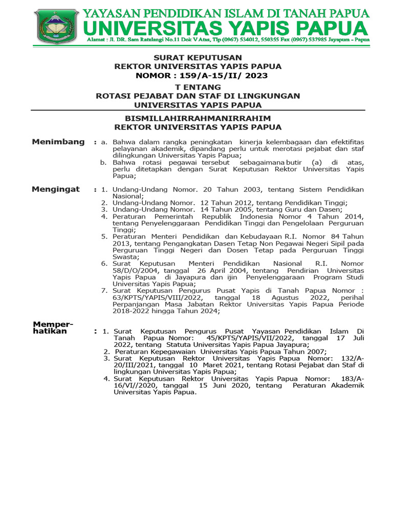 SK Mutasi 2023 | PDF