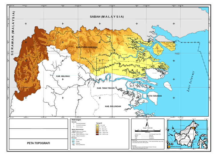Peta TOPOGRAFI NUNUKAN | PDF